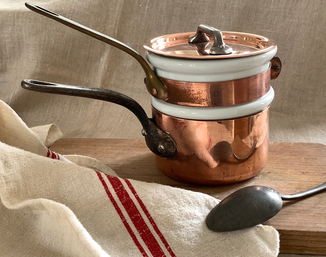 French Vintage Copper Apilco Bain Marie Double Boilerantique Copper ...