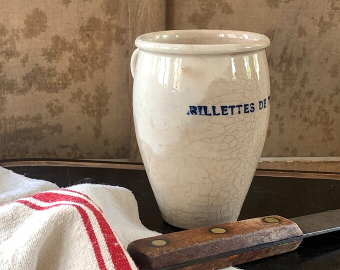 French Antique White Ironstone Jar French Rillettes Jar Utensils Jar ...