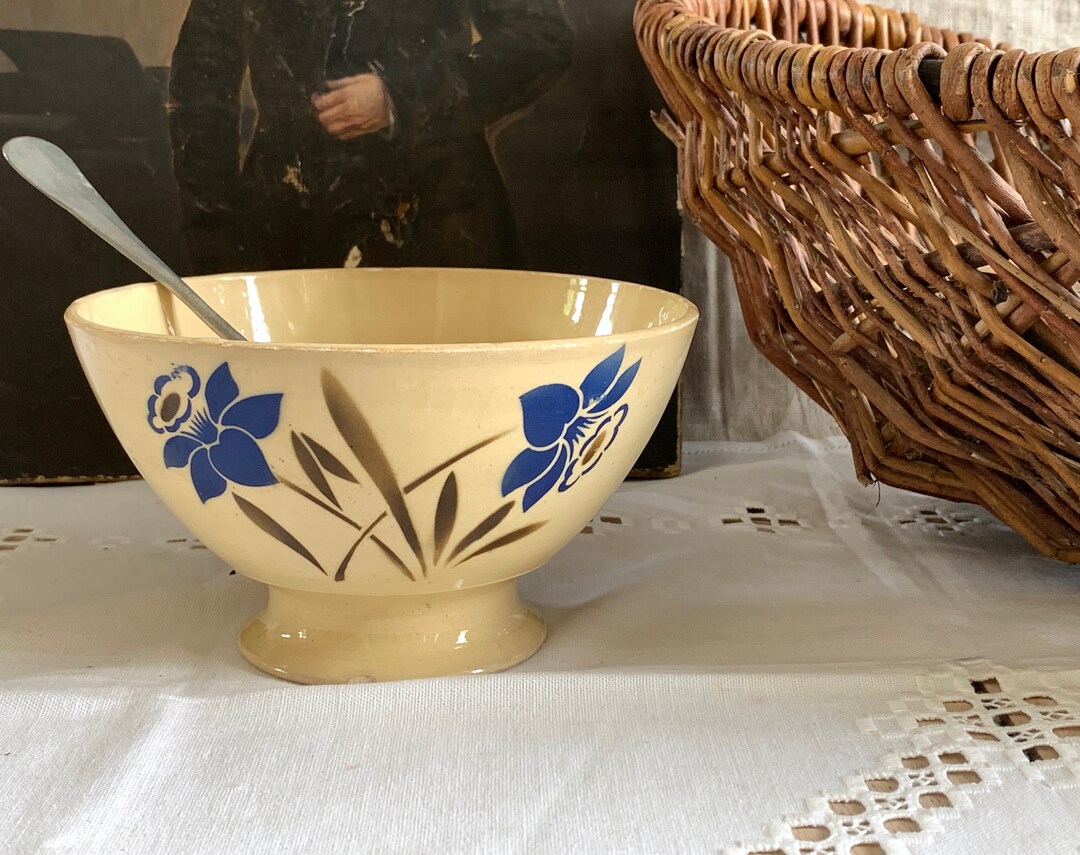 Antique French Large Café Au Lait Bowl Badonviller Bowl Vintage Bowl ...