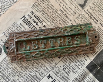 Antique French Cast Iron Letter Box Mailbox Door Letter Slot - Etsy