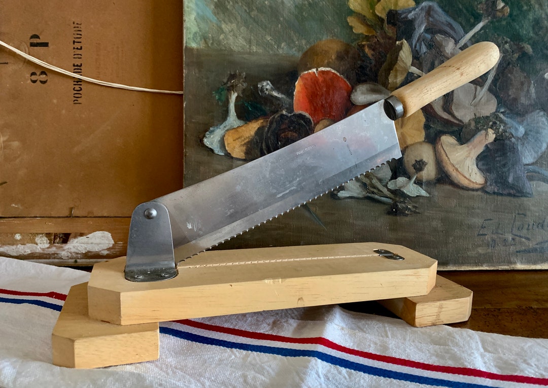French Antique Bread Guillotine: Wooden Farmhouse Kitchen Slicer - Etsy