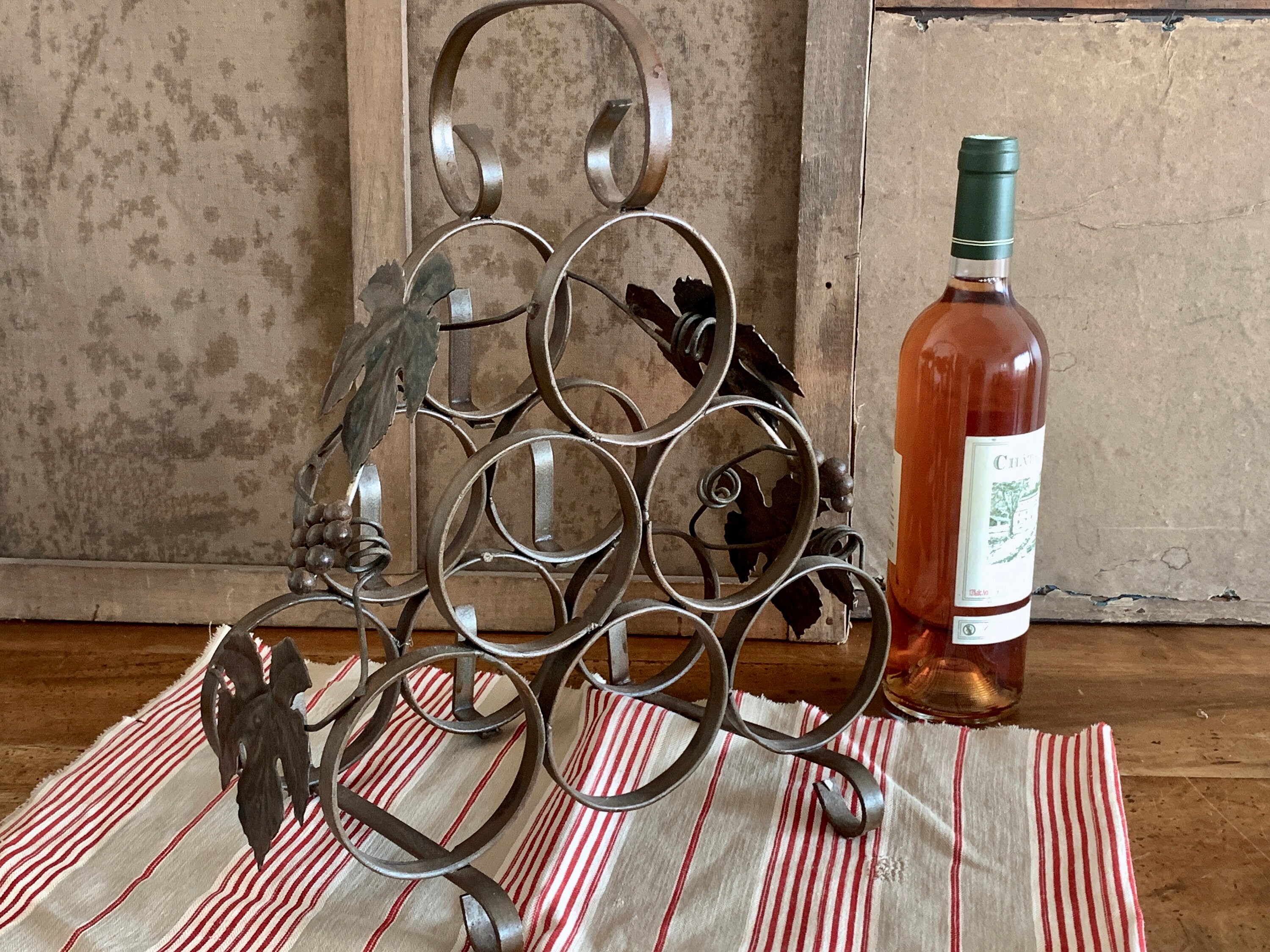 Vintage French Wine Rack Metal Wine 6 Bottles Holder or | Etsy