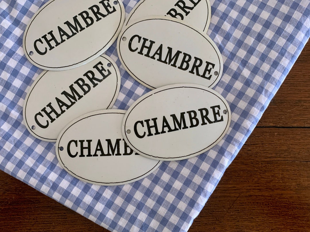 Vintage French Enamel Door Sign Bedroom Door Plaque French Farmhouse - Etsy