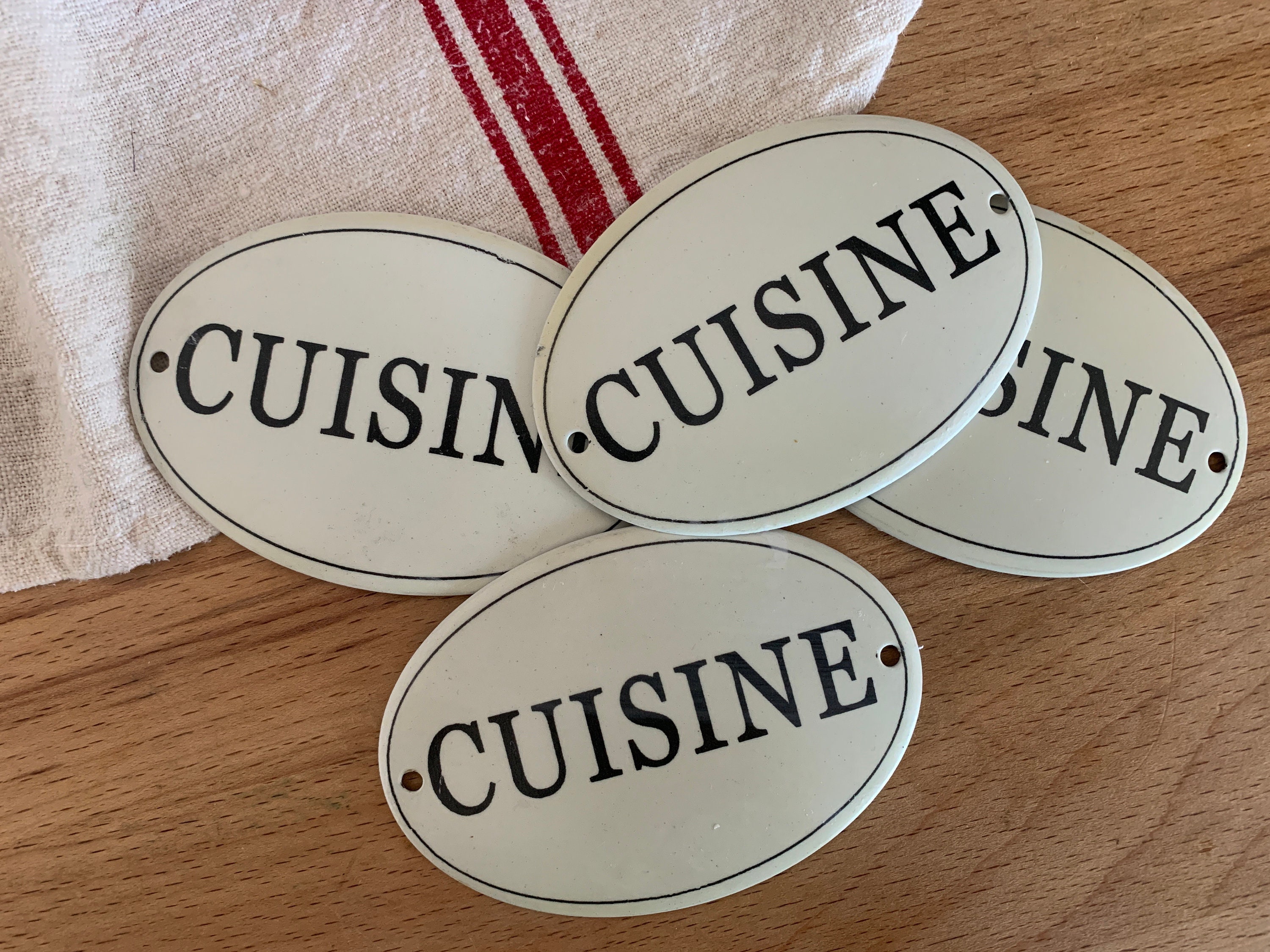 Kitchen Décor Vintage French enameled kitchen door signs Cuisine ...