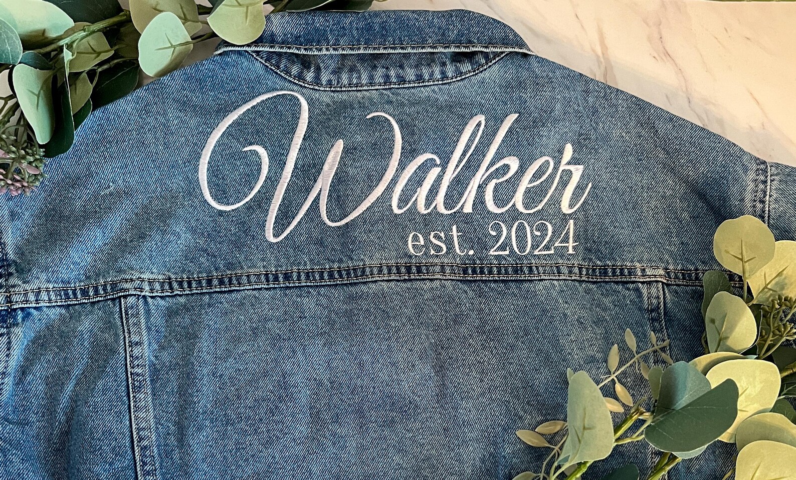 Custom Bridal Embroidery Denim Jacket - Etsy