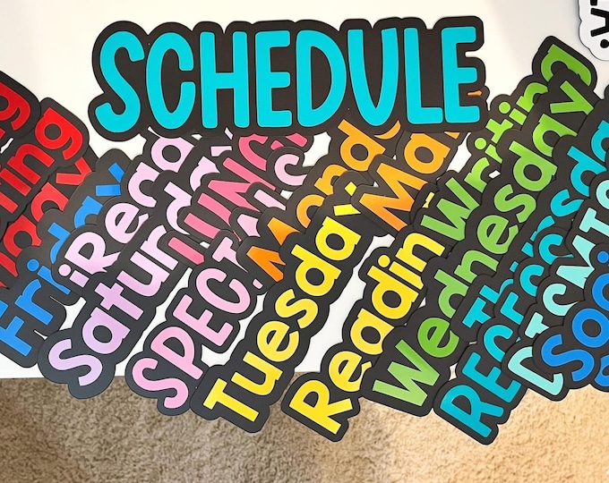 EDITABLE Daily Schedule Cards | Modern Colorful | Bulletin Board ...