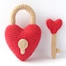 Crochet Pattern Heart Lock and Key, Crochet Heart Lock Pattern, Crochet ...