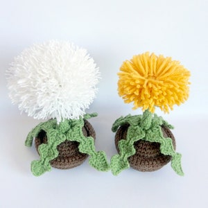 Crochet Pattern Dandelion Flower, Crochet Yellow and White Dandelion ...