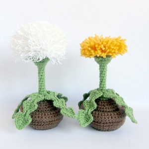 Crochet Pattern Dandelion Flower, Crochet Yellow and White Dandelion ...