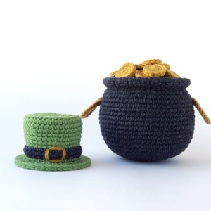 Pot of Gold and Leprechaun Hat Crochet Pattern, Saint Patricks Day ...