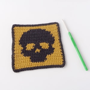 Skull Mug Rug Crochet Pattern, Skull Coaster Pdf Pattern - Etsy