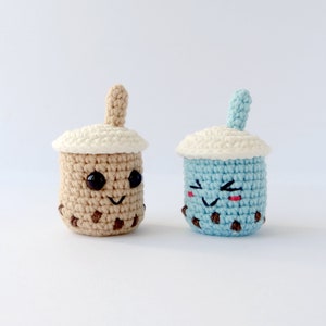 Boba Tea Keychain Crochet Pattern, Cute Crochet Tiny Boba Tea Amigurumi ...