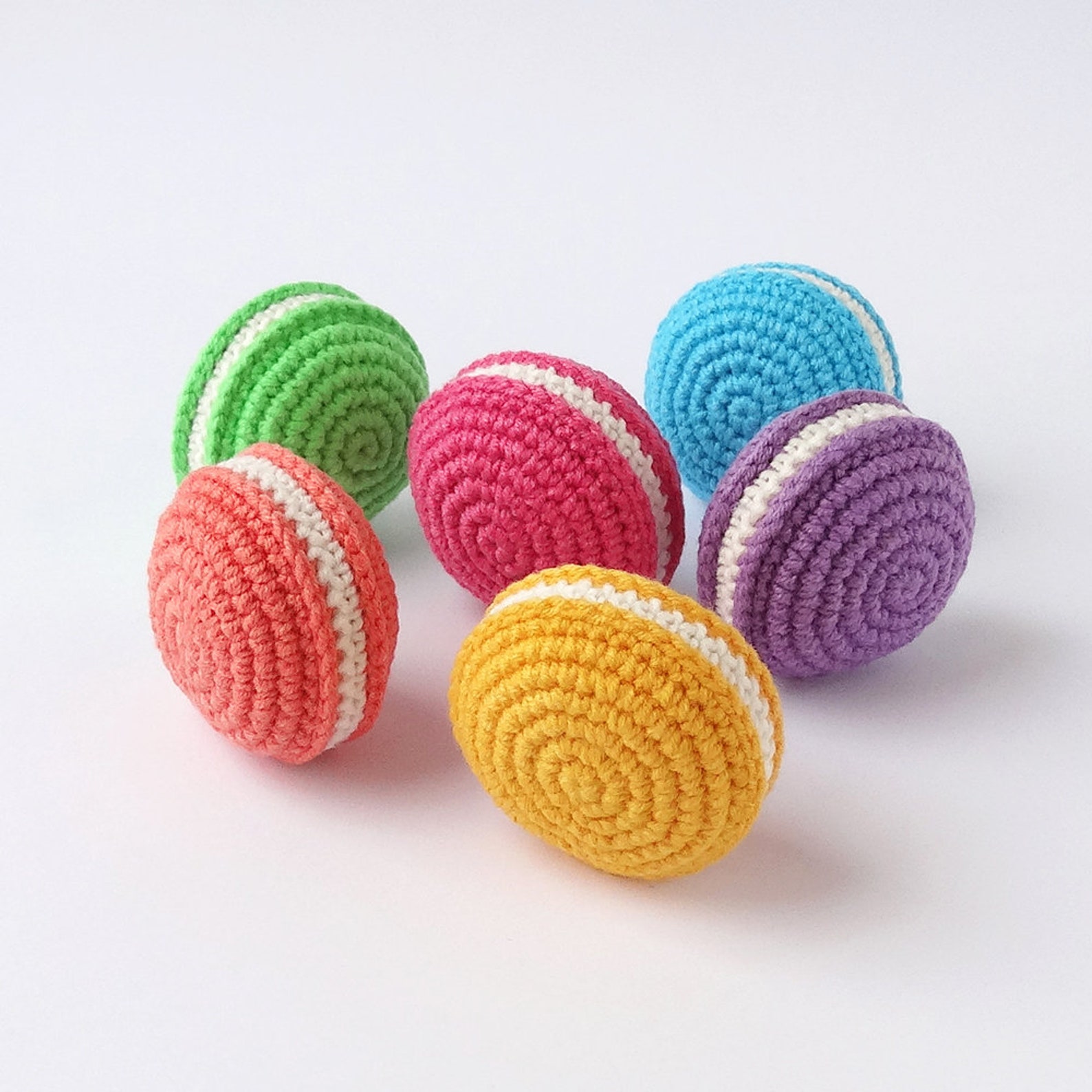 French Macaron Crochet Pattern Macaron Cookies Play Food - Etsy Norway