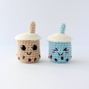 Boba Tea Keychain Crochet Pattern, Cute Crochet Tiny Boba Tea Amigurumi ...