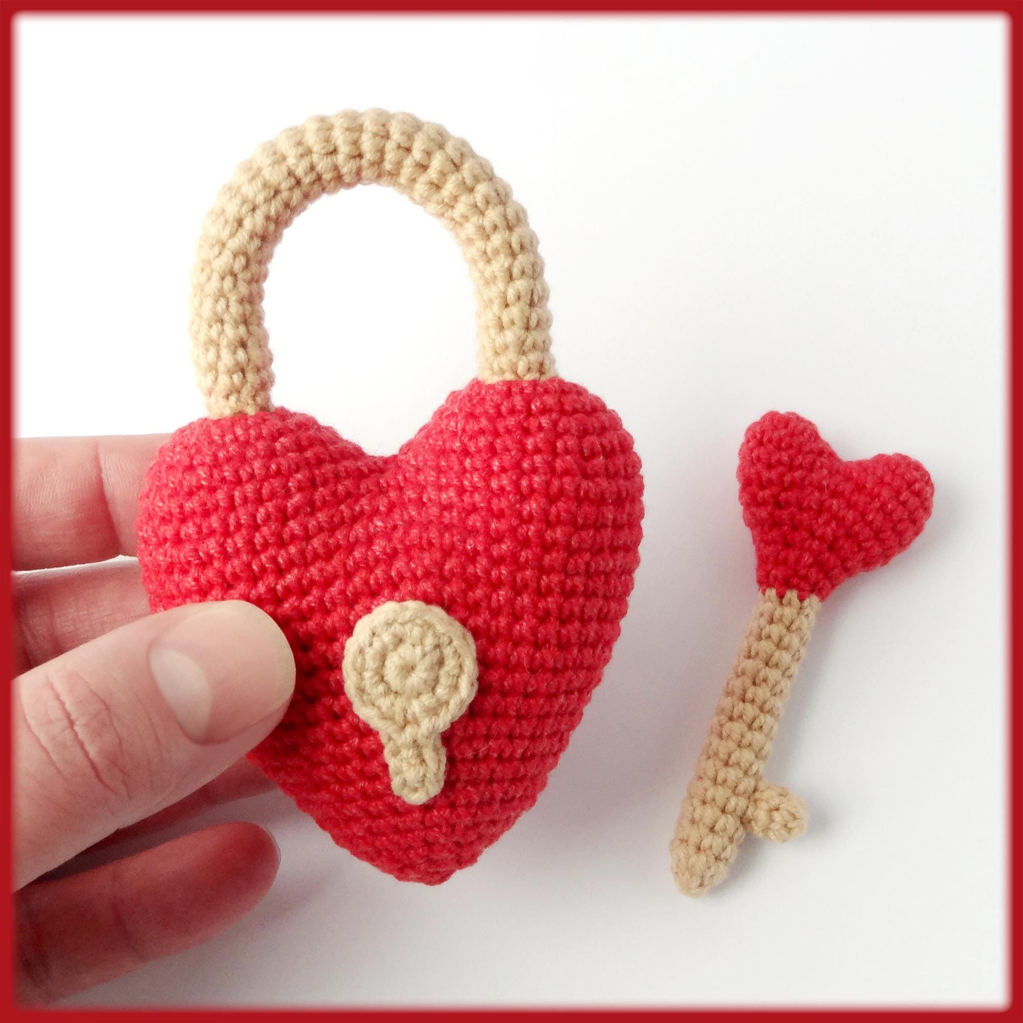 Heart Lock and Key Crochet Pattern – Amigurumi Valentine Decor PDF ...