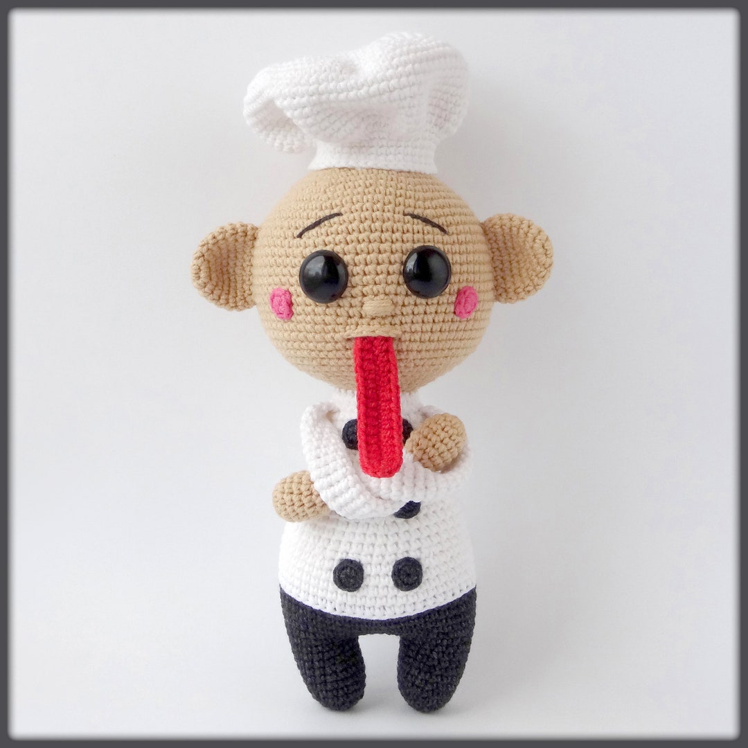 Chef Crochet Pattern Amigurumi Doll With a Long Tongue - Etsy