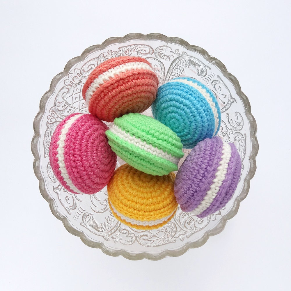 French Macaron Crochet Pattern Macaron Cookies Play Food - Etsy Norway