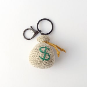 Money Bag Keychain Crochet Pattern, Crochet Coin Bag Keychain Pdf ...