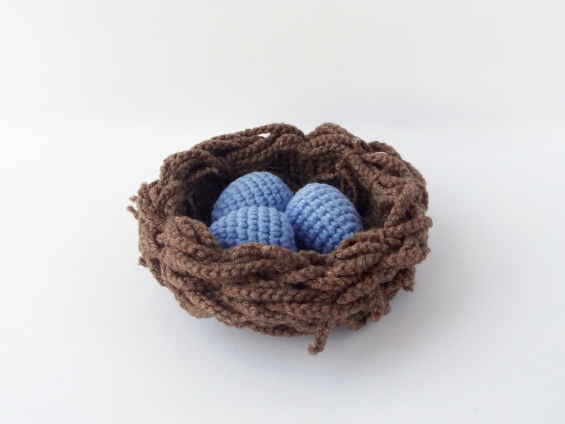 Nest Crochet Pattern Crochet Bird Nest With Little Blue Eggs - Etsy