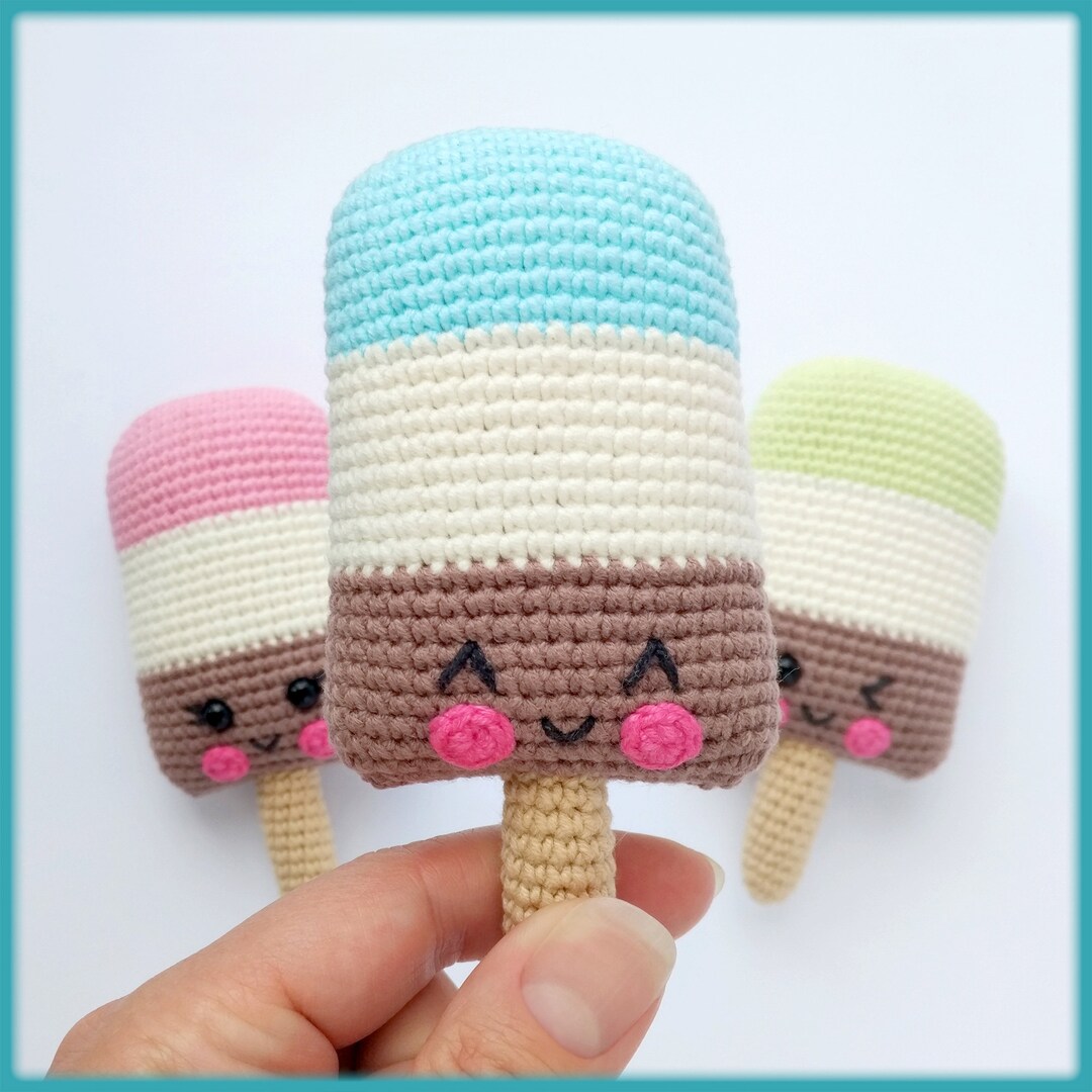 Cute Ice Cream Crochet Pattern Amigurumi Food Toy, Crochet Pattern Ice ...