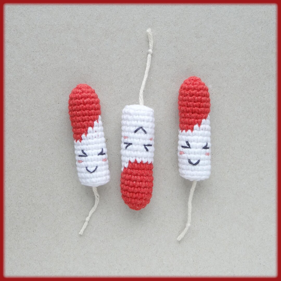Bloody Tampon Crochet Pattern, Crochet Tampon Pattern, Amigurumi Tampon ...