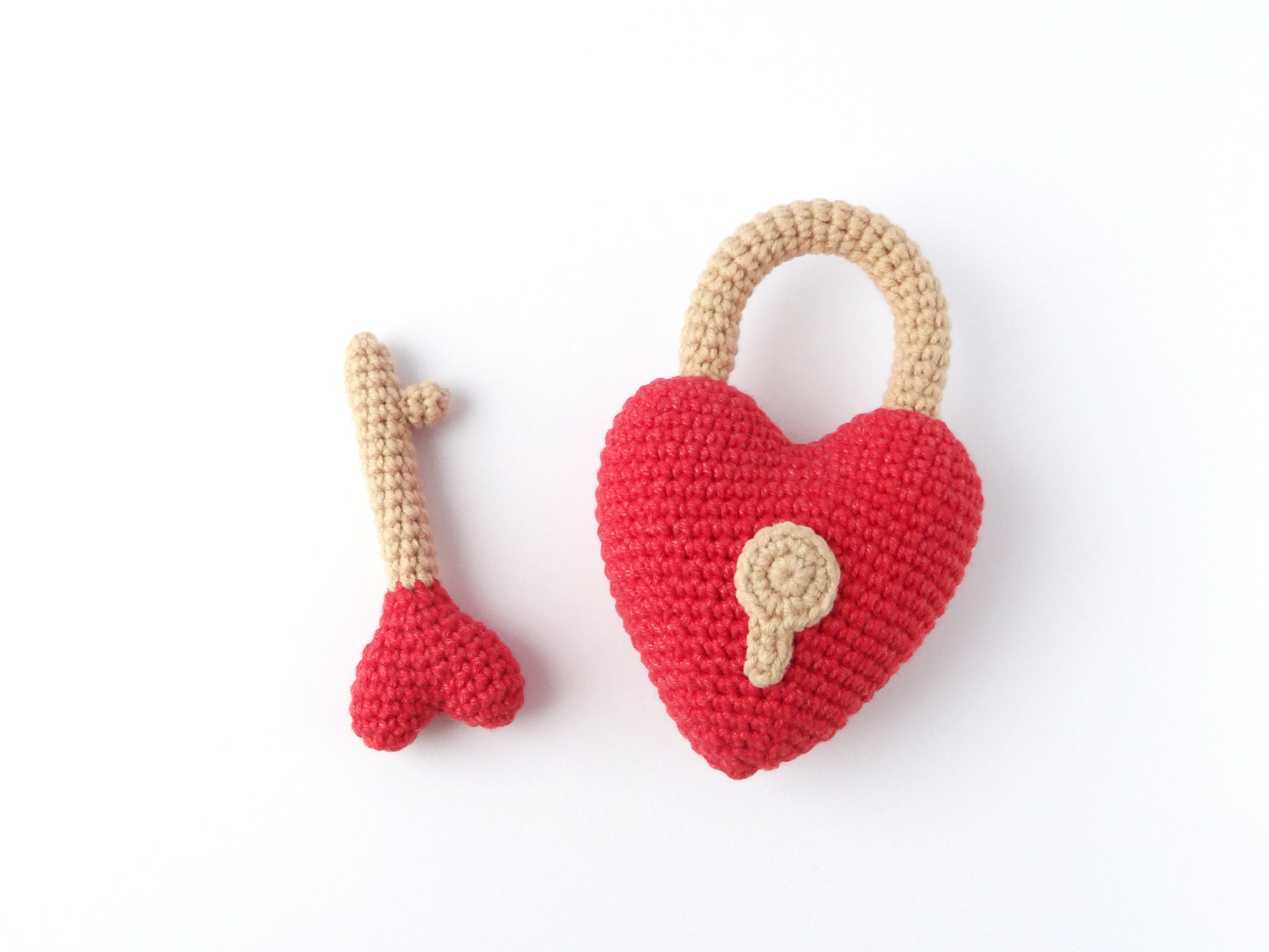 Heart Lock and Key Crochet Pattern – Amigurumi Valentine Decor PDF ...