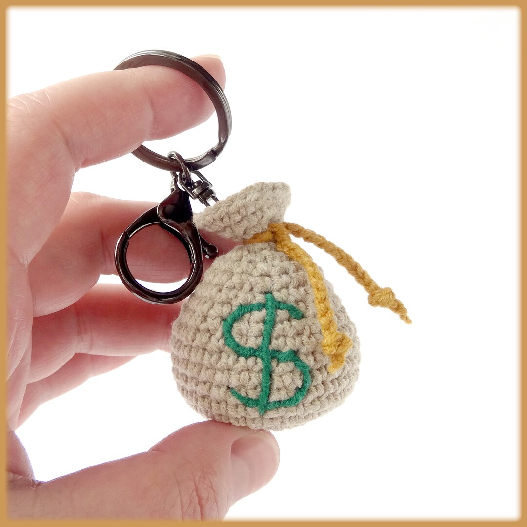 Money Bag Keychain Crochet Pattern, Crochet Coin Bag Keychain Pdf ...