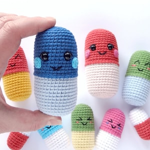 Amigurumi Pills Crochet Pattern, 4 Pill Sizes in 1 Crochet Pattern ...
