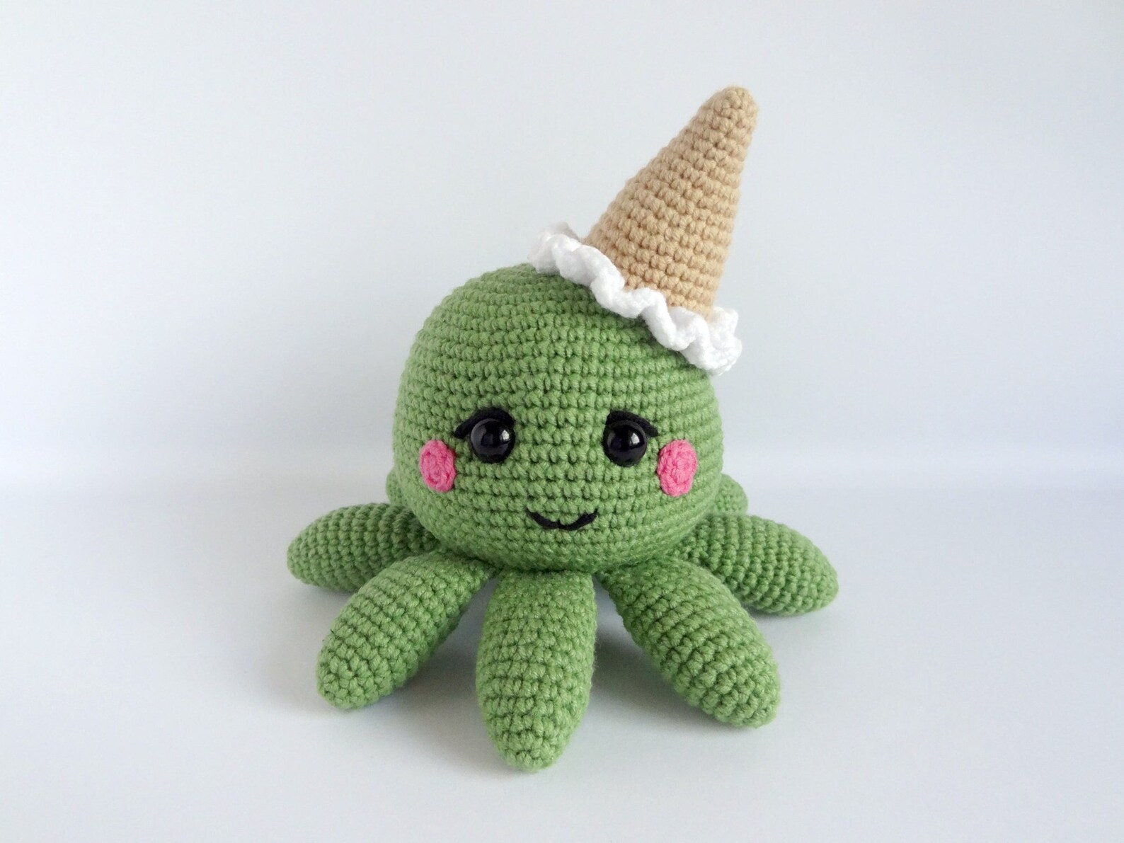 Crochet Pattern Octopus With Ice Cream Cone Cute Amigurumi - Etsy