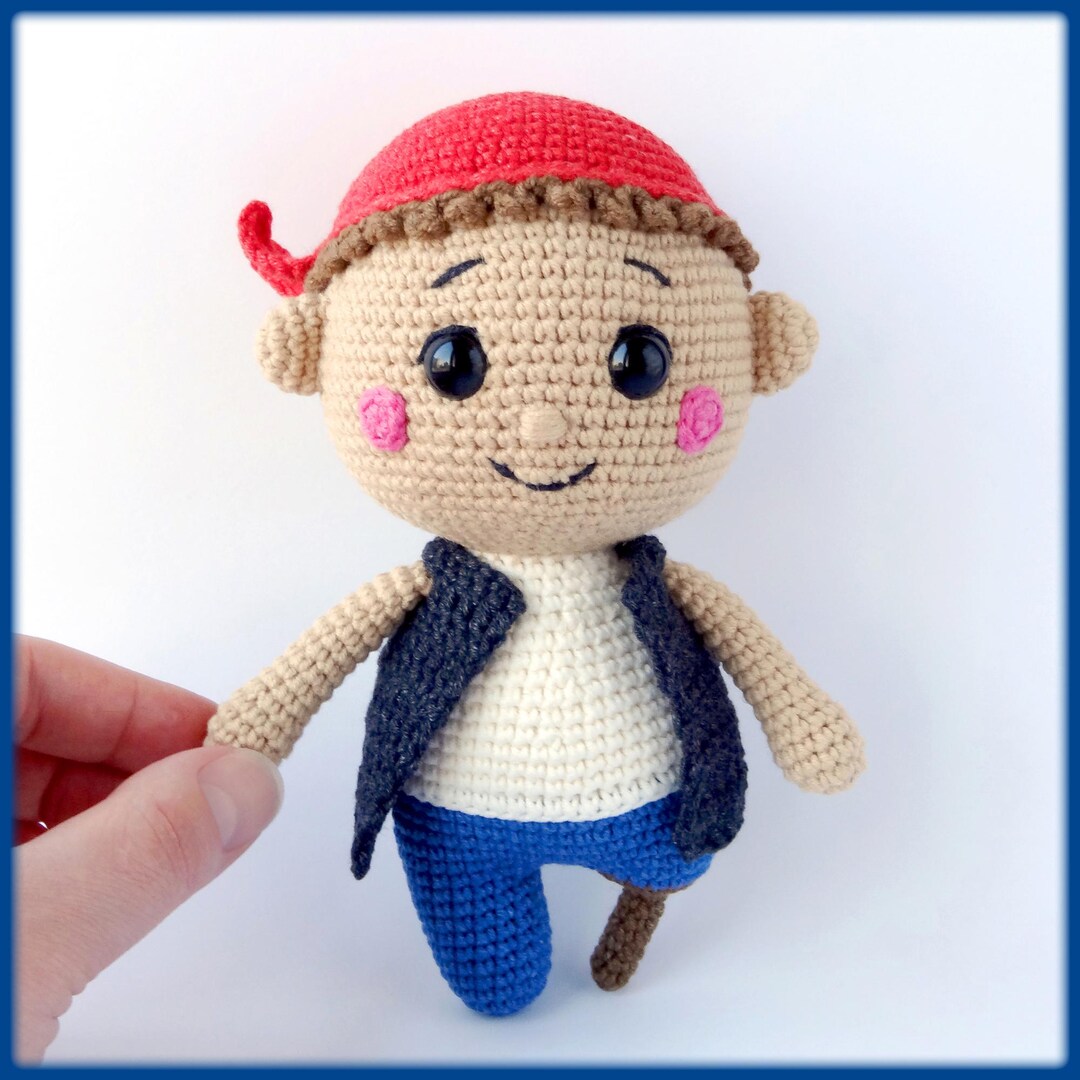 Jake the Pirate Crochet Pattern Cute Amigurumi Doll - Etsy
