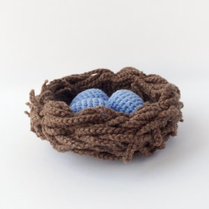 Nest Crochet Pattern, Crochet Bird Nest With Little Blue Eggs Pdf ...