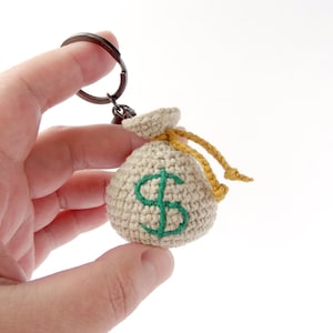 Money Bag Keychain Crochet Pattern, Crochet Coin Bag Keychain Pdf ...