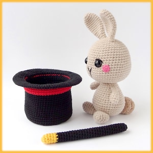 Rabbit and Magicians Hat With Magic Wand Amigurumi Crochet Pattern ...
