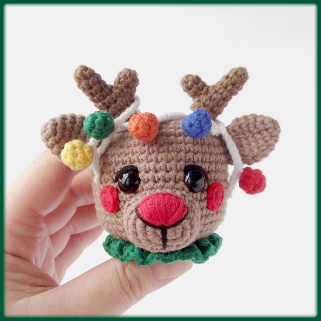 Christmas Decoration Crochet Pattern Reindeer Head - Etsy