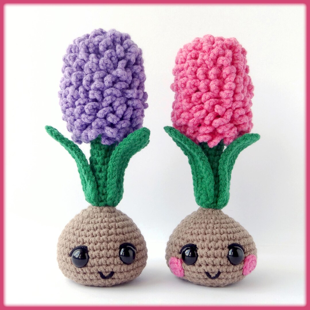 Hyacinth With Cute Bulb Crochet Pattern - Amigurumi Flower PDF Tutorial ...