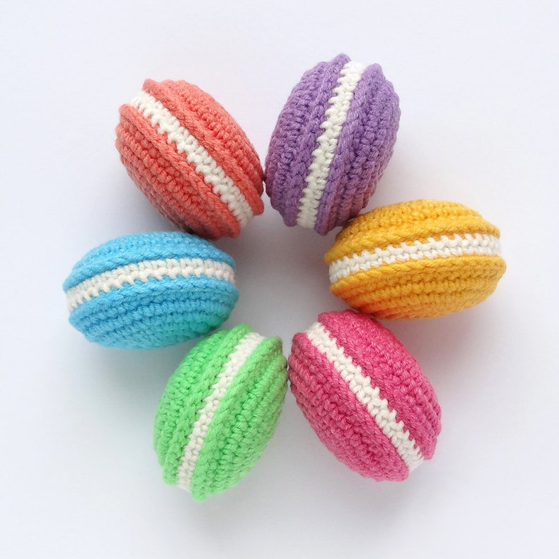 French Macaron Crochet Pattern Macaron Cookies Play Food - Etsy Norway