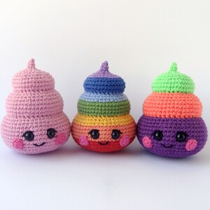 Rainbow Poop Crochet Pattern Kawaii Amigurumi Toy, Crochet Poop Pattern ...