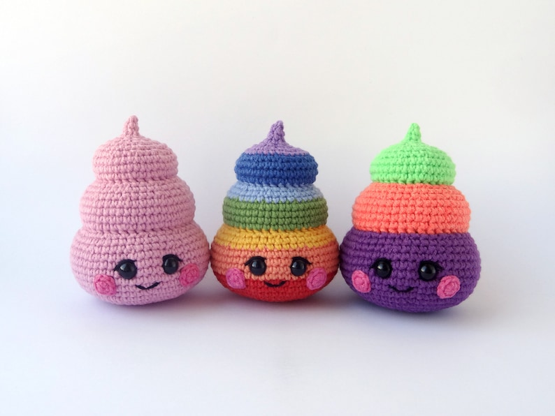 Rainbow Poop Crochet Pattern Kawaii Amigurumi Toy - Etsy