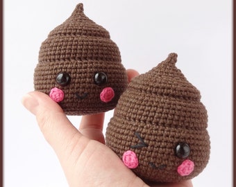 Poop Emoji Crochet Keychain Pattern, Amigurumi Positive Poop Crochet ...