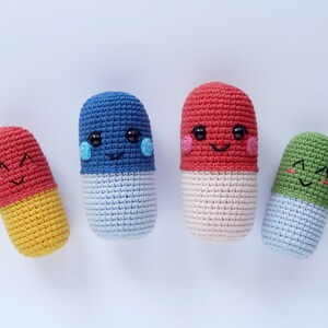 Amigurumi Pills Crochet Pattern, 4 Pill Sizes in 1 Crochet Pattern ...