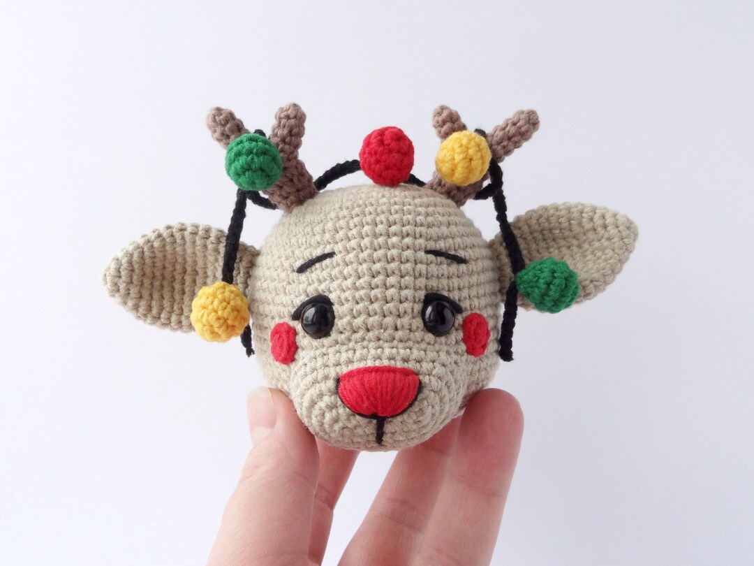 Crochet Pattern Christmas Reindeer Head Crochet Reindeer - Etsy