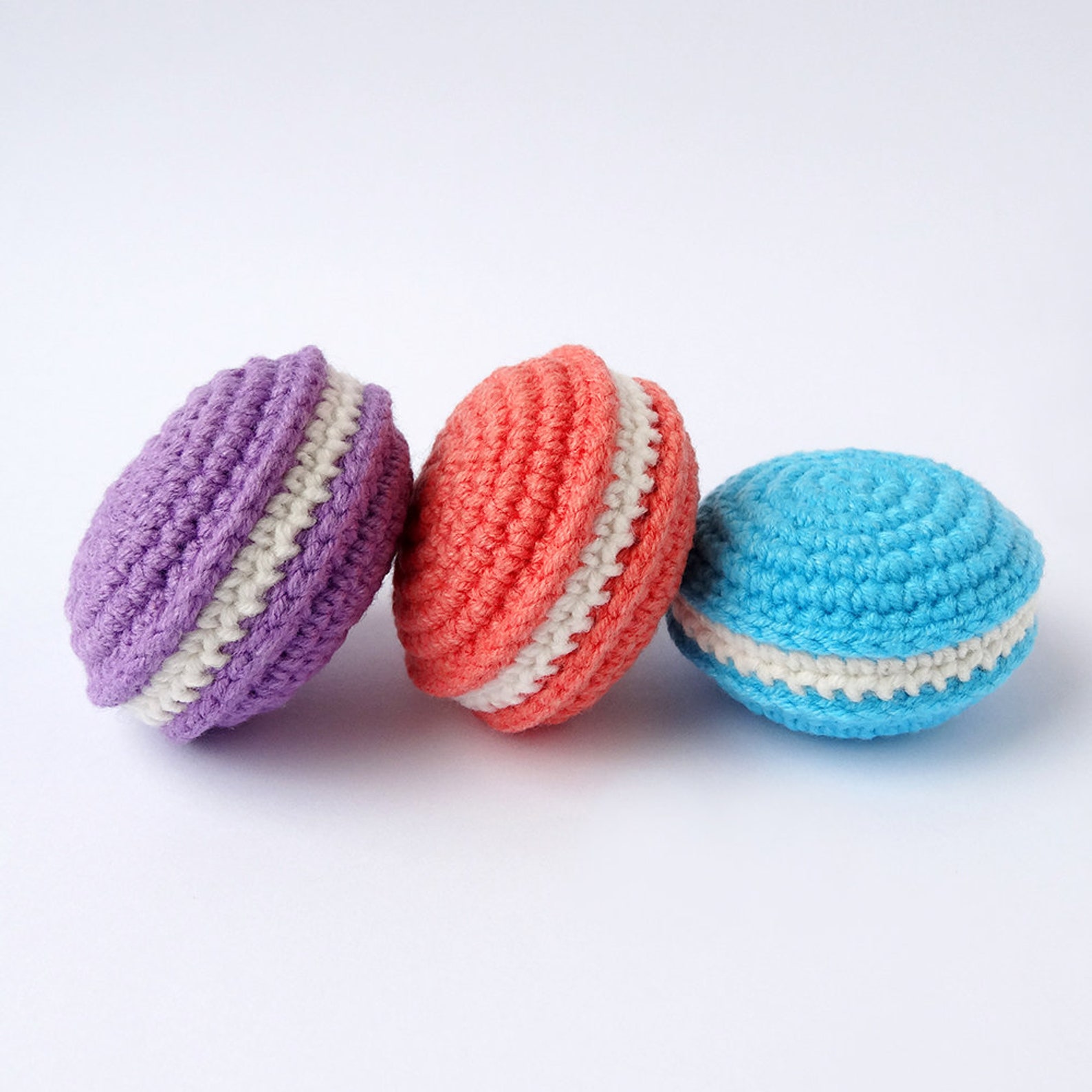 French Macaron Crochet Pattern Macaron Cookies Play Food - Etsy Norway