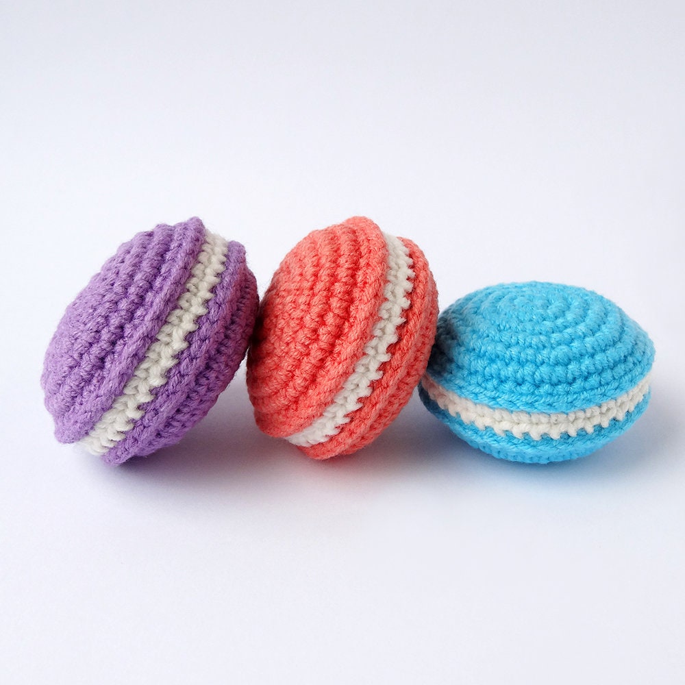 French Macaron Crochet Pattern Macaron Cookies Play Food - Etsy Norway