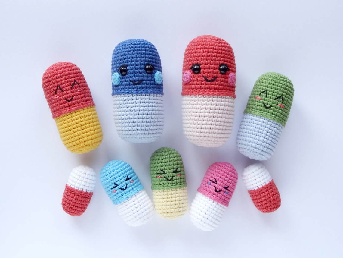 Amigurumi Pills Crochet Pattern 4 Pill Sizes in 1 Crochet - Etsy