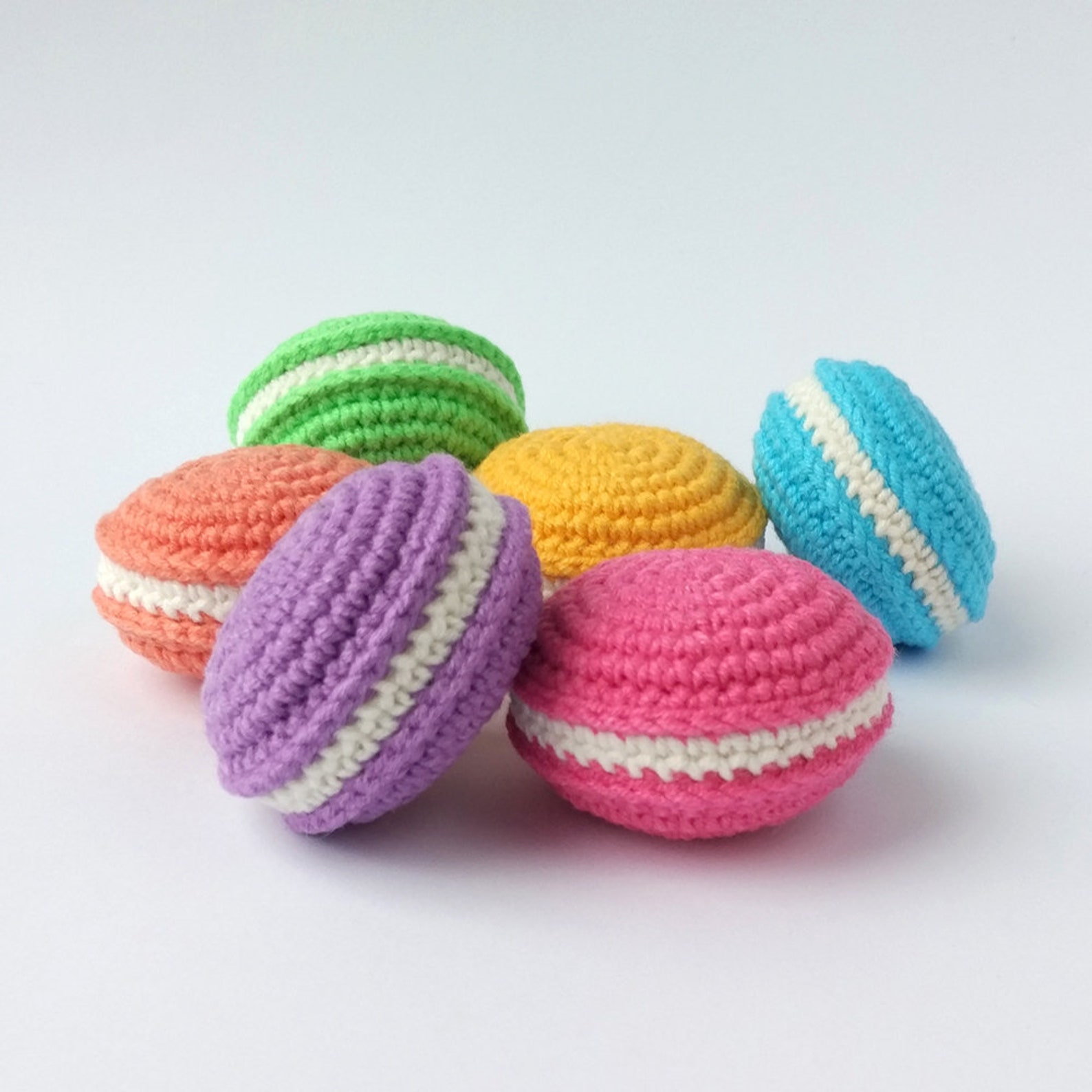 French Macaron Crochet Pattern Macaron Cookies Play Food - Etsy Norway