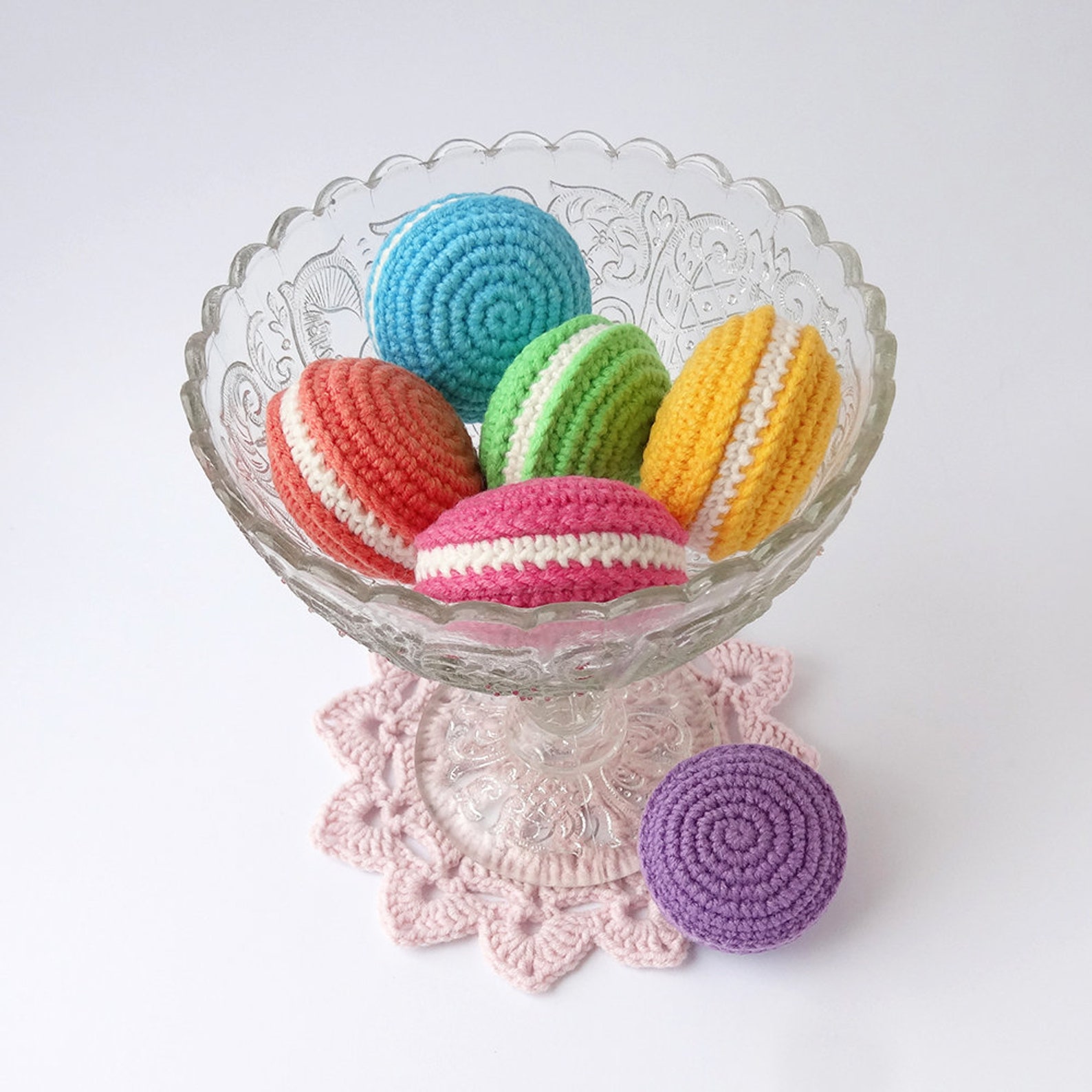 French Macaron Crochet Pattern Macaron Cookies Play Food - Etsy Norway