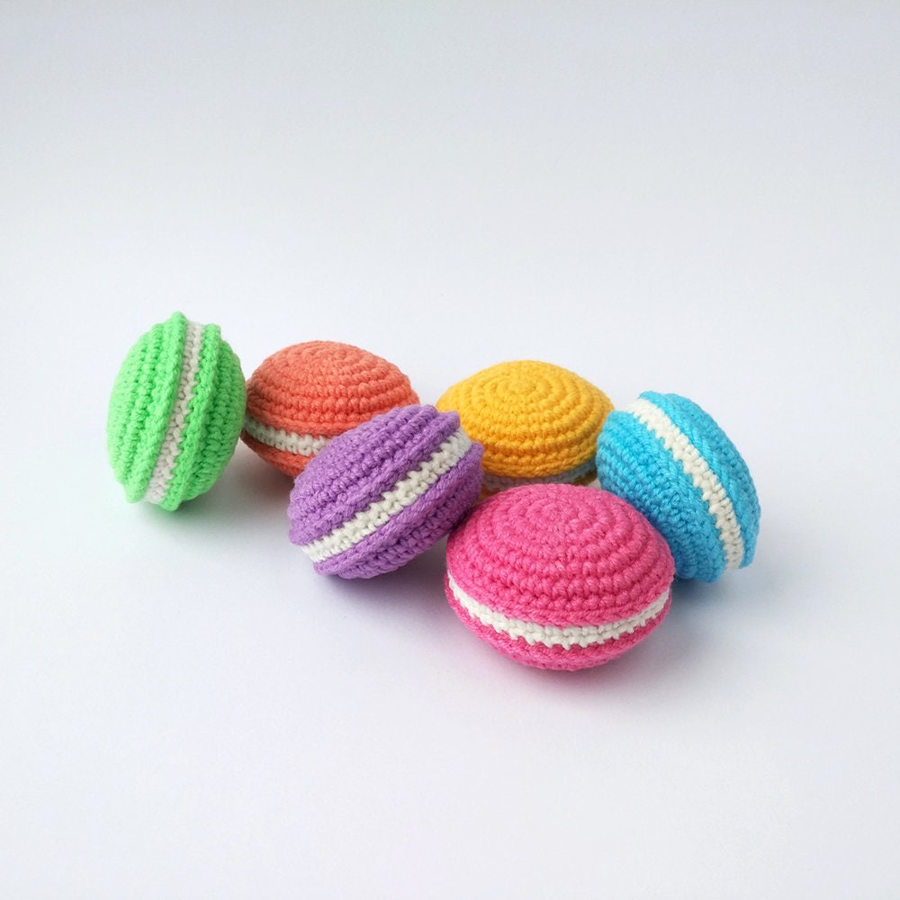 French Macaron Crochet Pattern Macaron Cookies Play Food - Etsy Norway