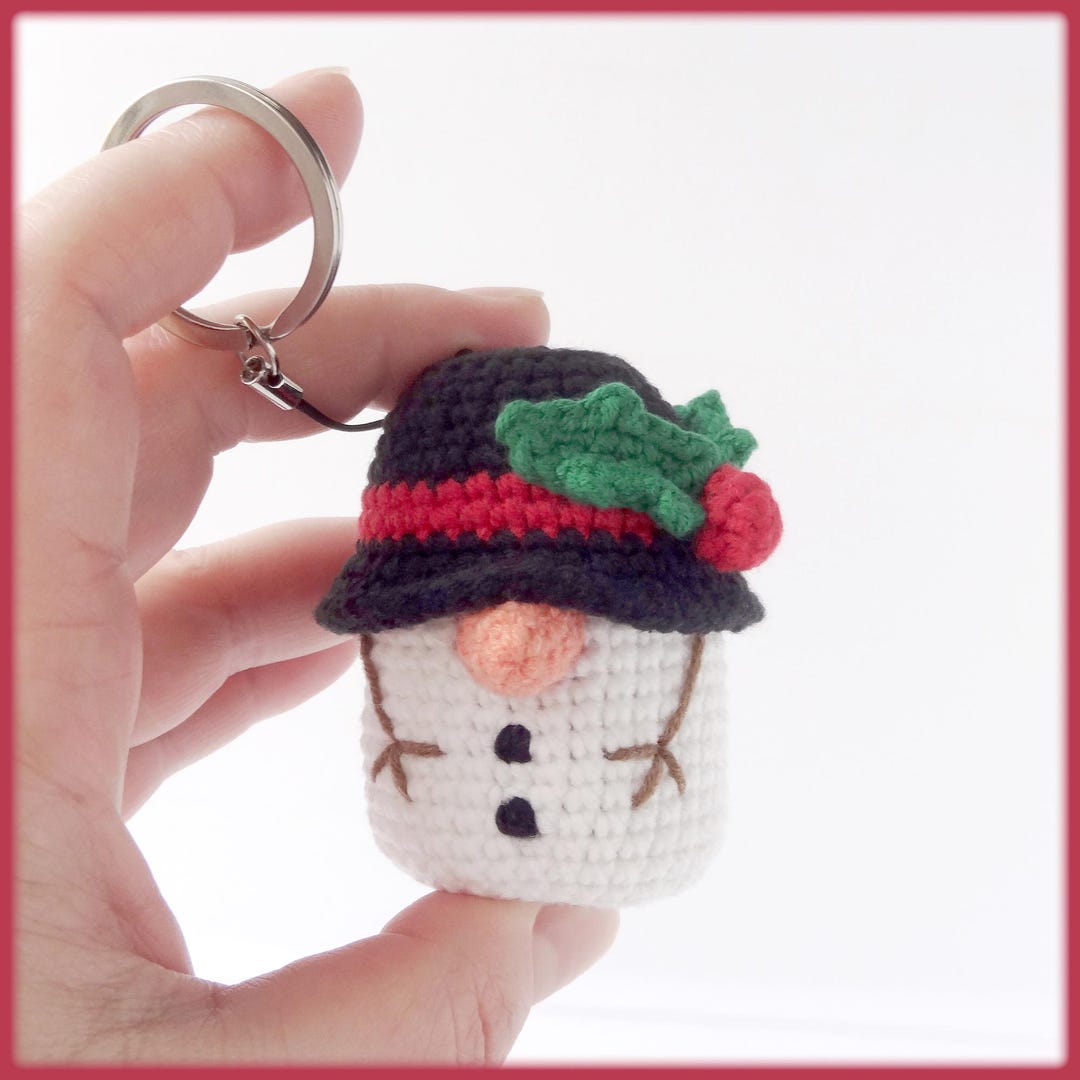 Snowman Gnome Keychain Crochet Pattern - Etsy