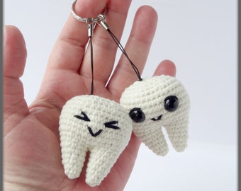 Tooth Keychain Crochet PATTERN ONLY PDF Download Amigurumi Beginner ...