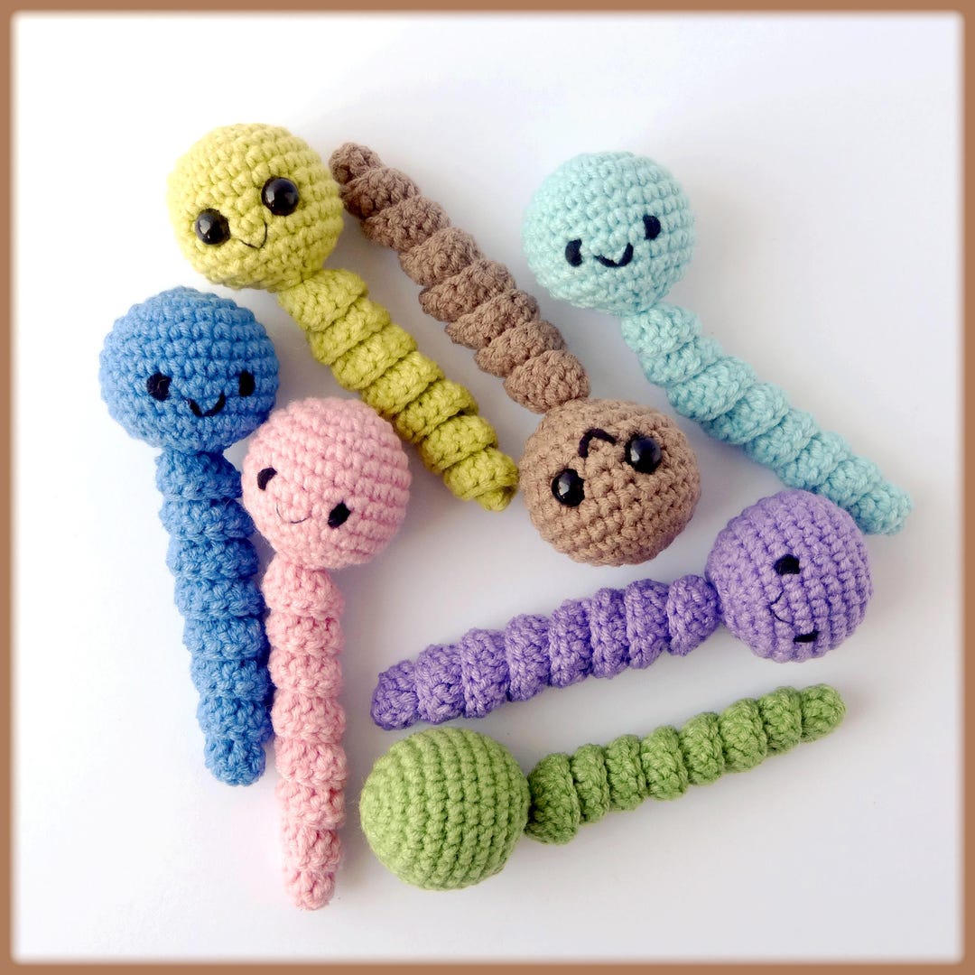 Worm Crochet Pattern Cute Amigurumi Toy - Etsy